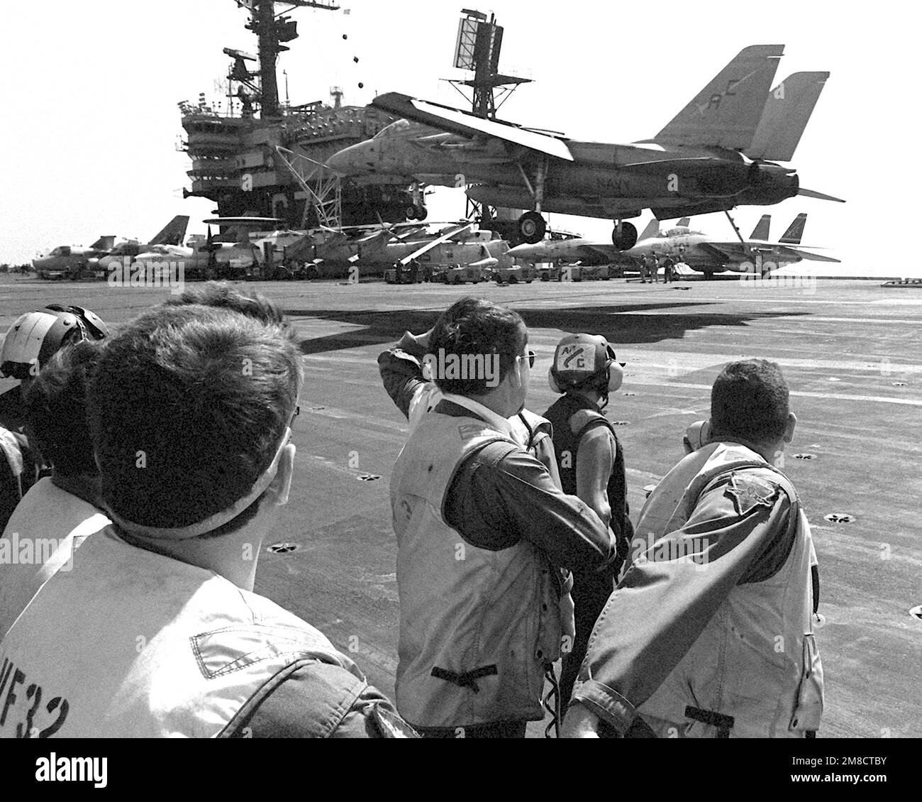 Landing signal officers aboard the aircraft carrier USS JOHN F. KENNEDY ...