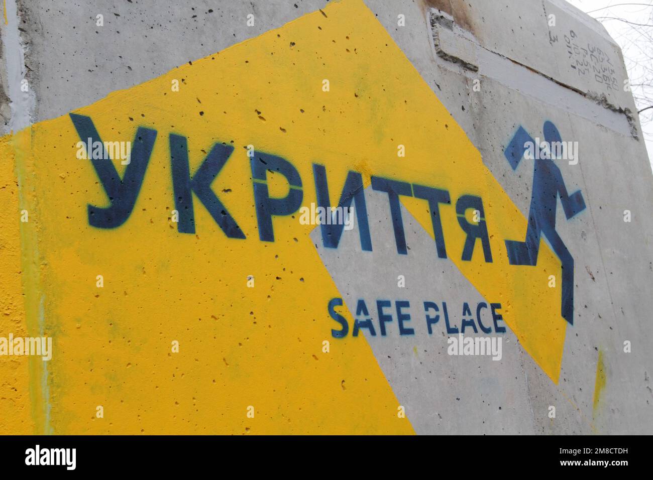 DNIPRO, UKRAINE - JANUARY 12, 2023 - A mobile bomb shelter made of ...