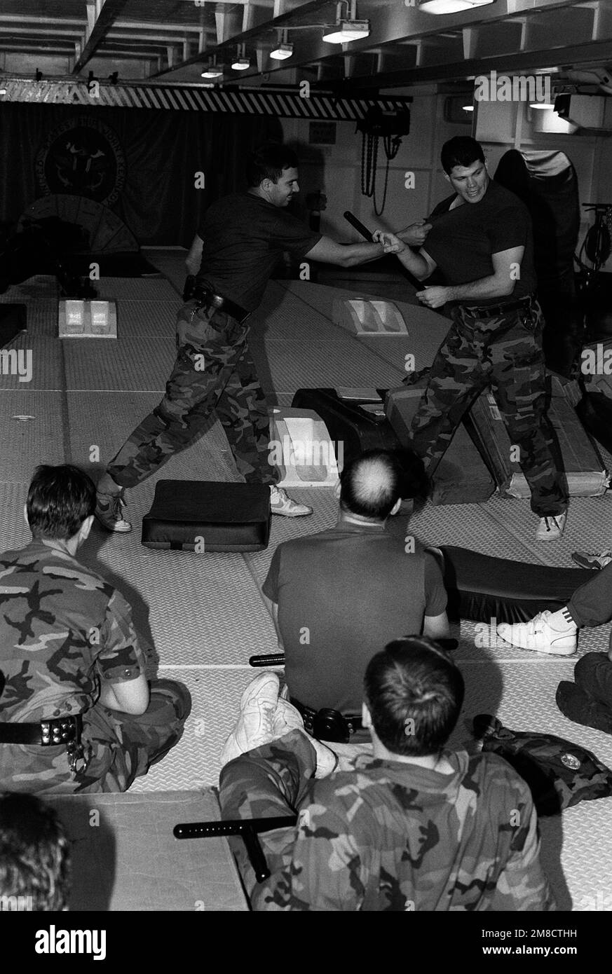 Members of the MASTER-at-Arms (MAA) force aboard the aircraft carrier ...