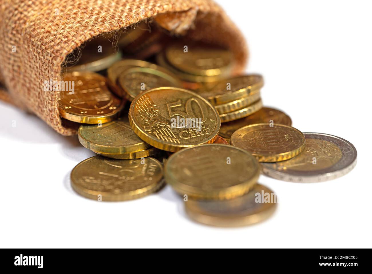 A bag of euro coins hi-res stock photography and images - Alamy