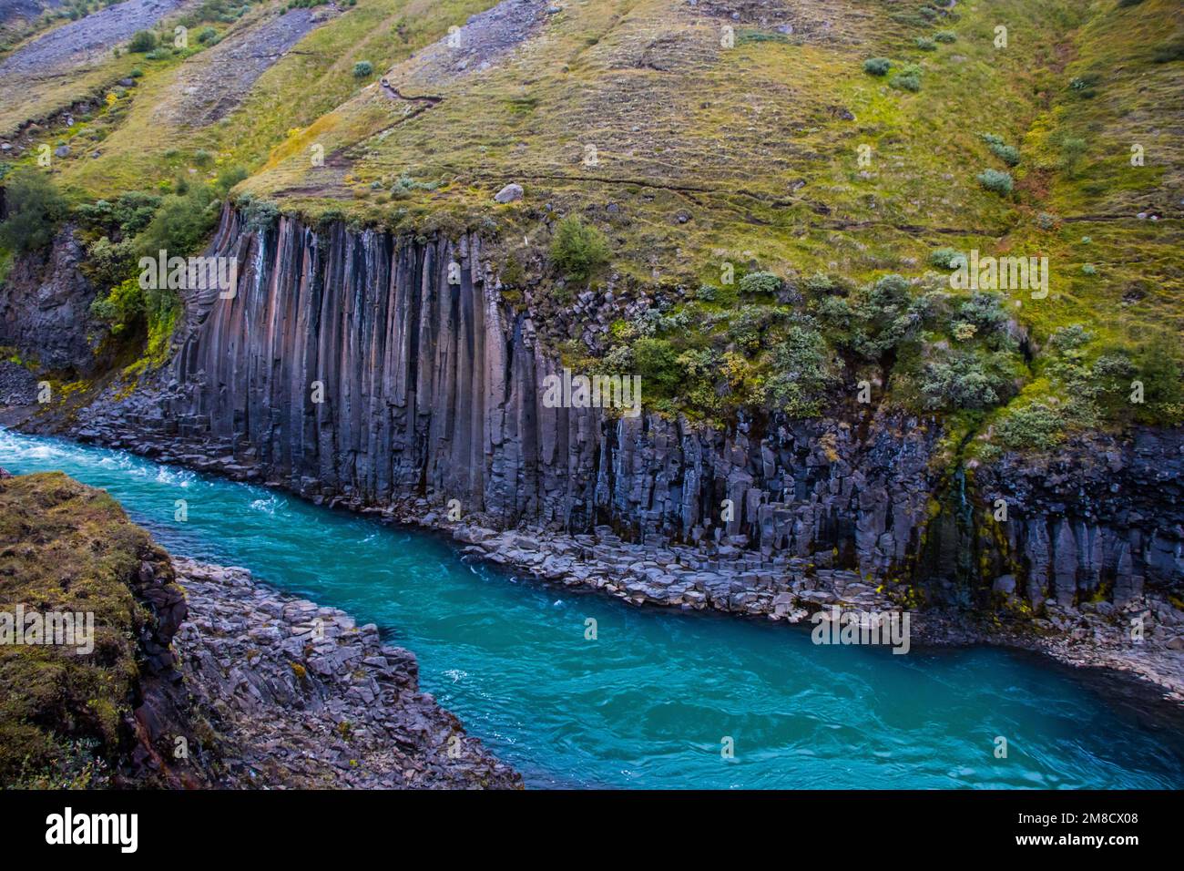 Studlafoss and Studlagil Basalt Rock Columns Canyon Dramatic Landscape ...