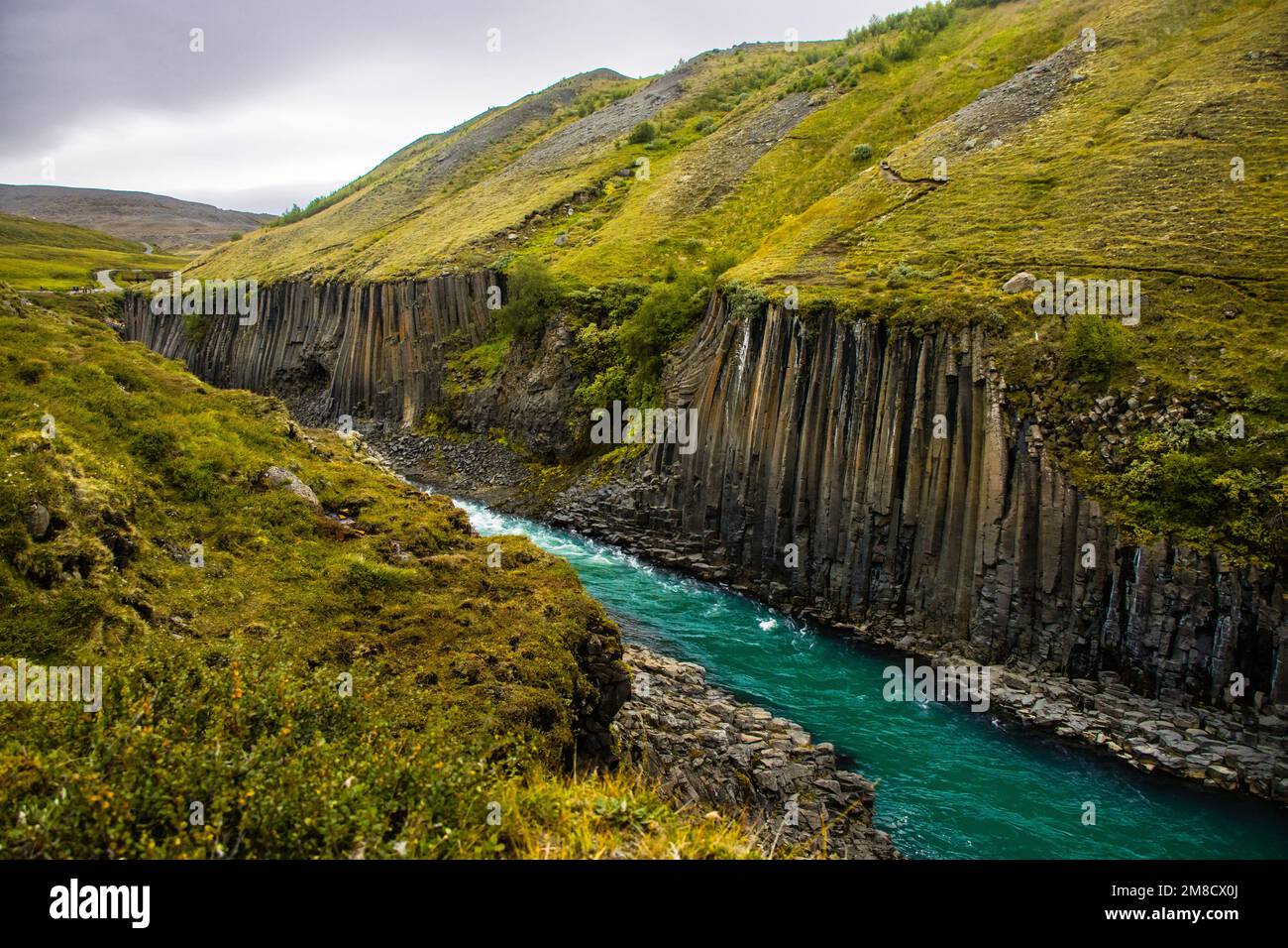 Studlafoss and Studlagil Basalt Rock Columns Canyon Dramatic Landscape ...