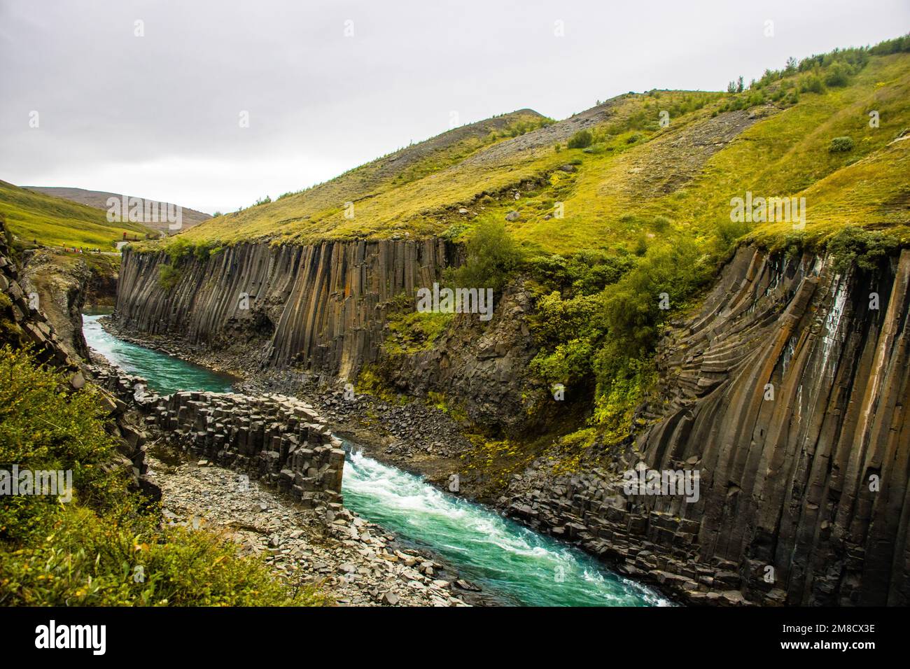 Studlafoss and Studlagil Basalt Rock Columns Canyon Dramatic Landscape ...