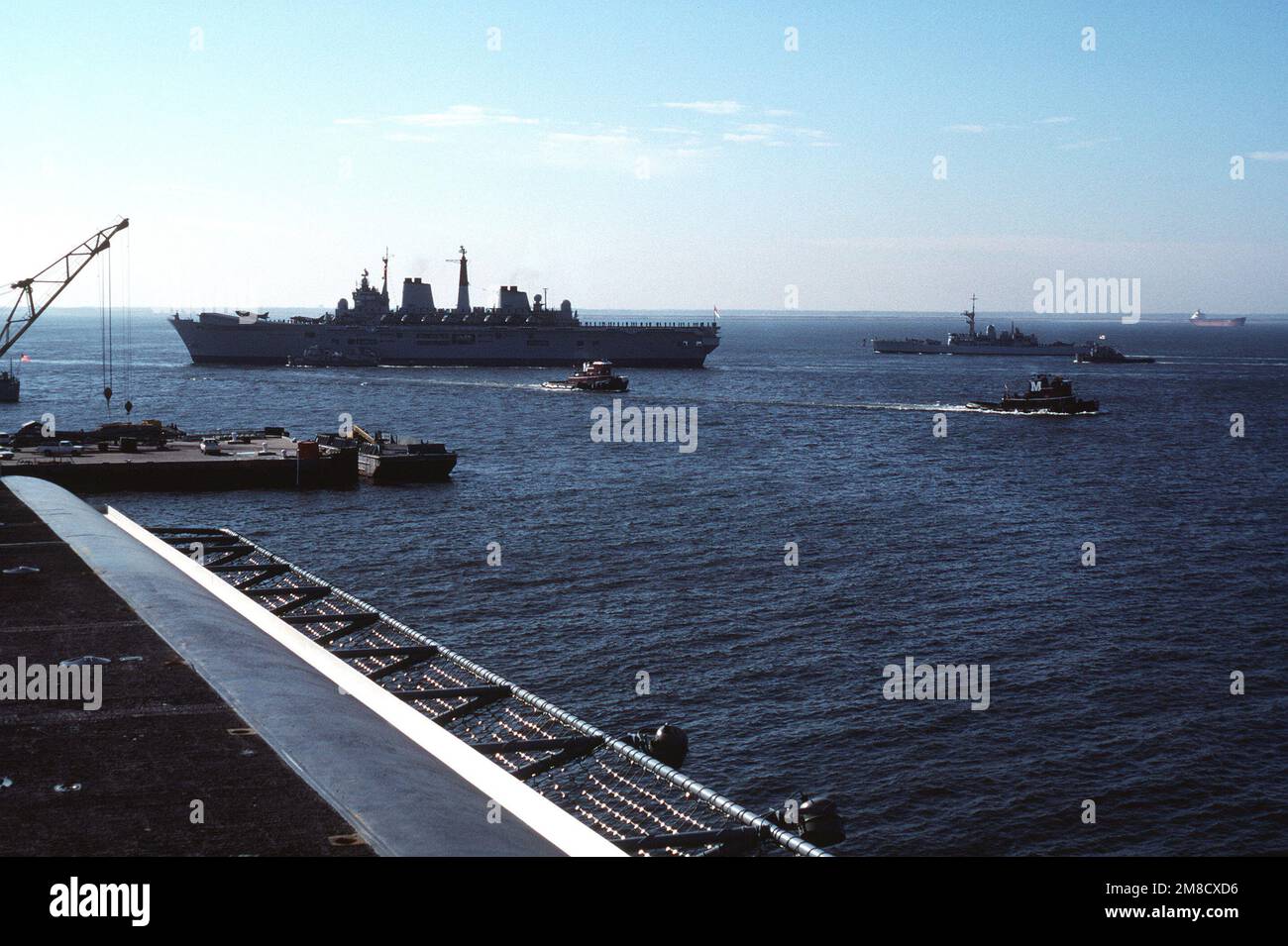 The British light aircraft carrier HMS INVINCIBLE (R-05) and the ...