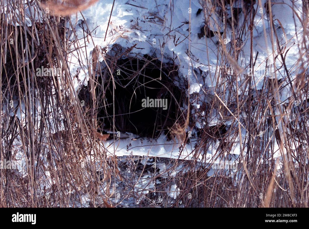 Snow surrounds the opening to a North Korean tunnel used as a guard ...