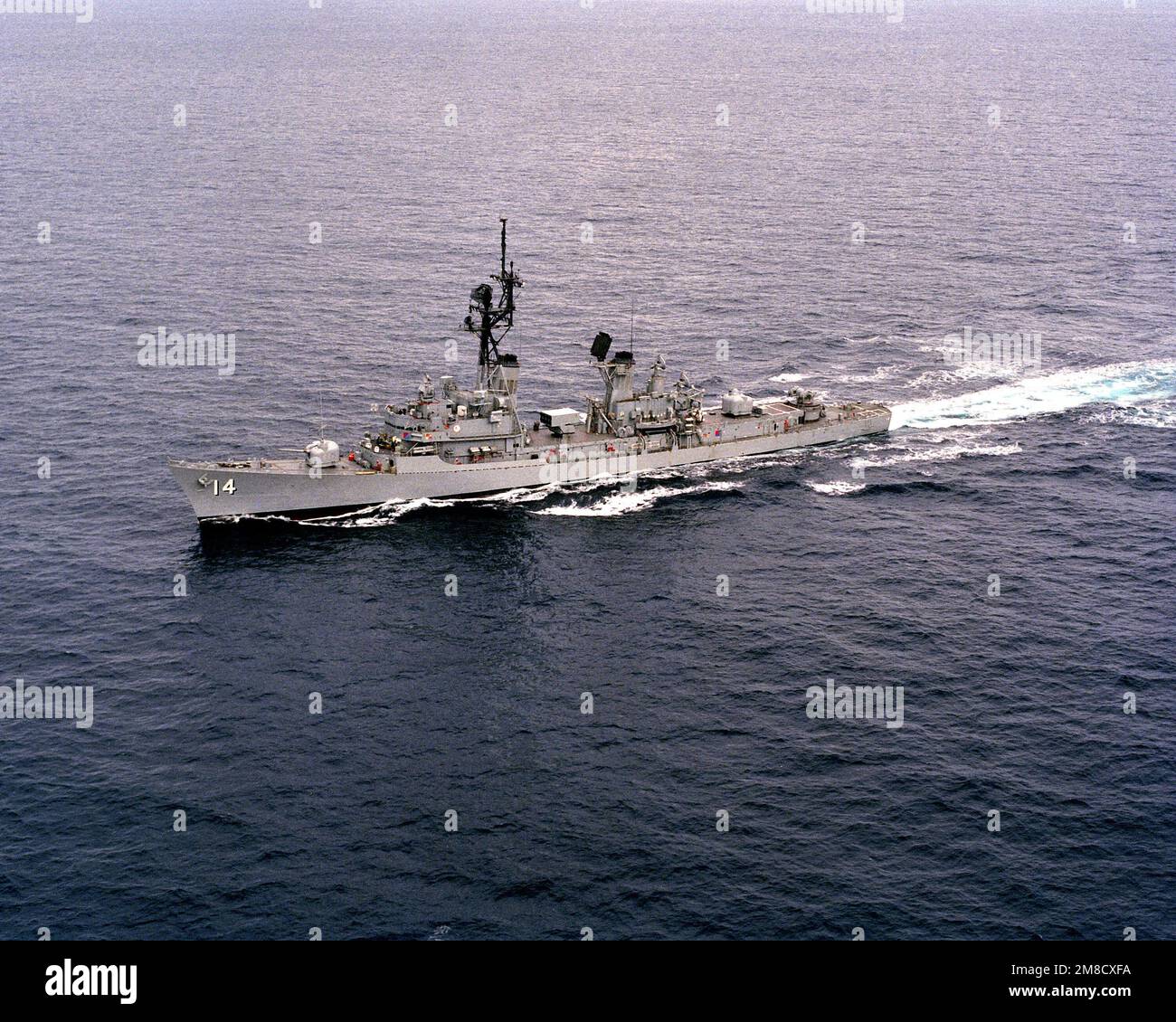 A port view of the guided missile destroyer USS BUCHANAN (DDG 14 ...