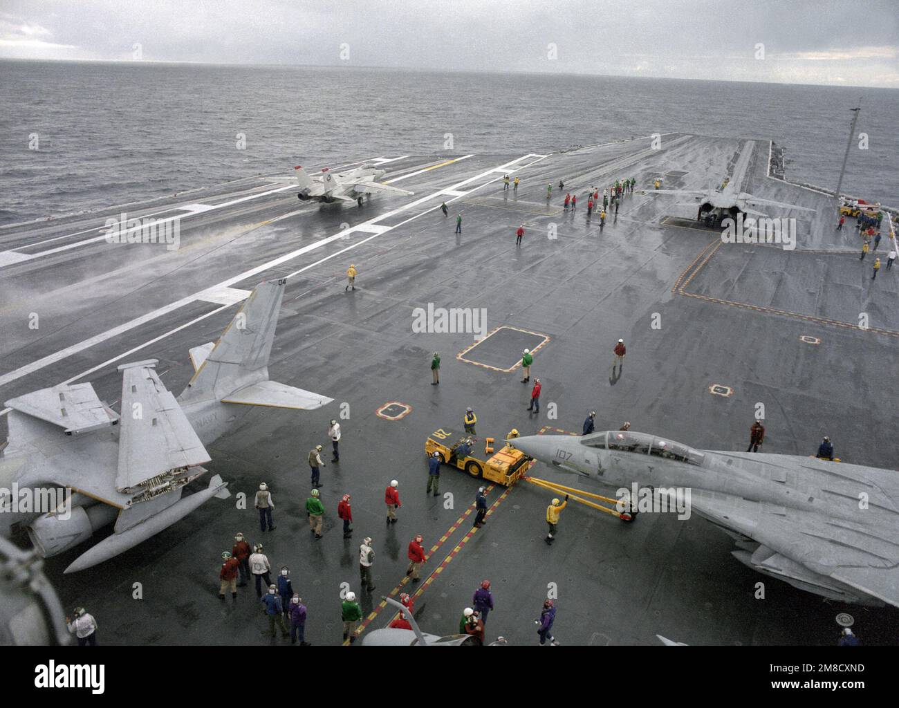 A Fighter Squadron 41 (VF-41) F-14A Tomcat aircraft is launched from ...