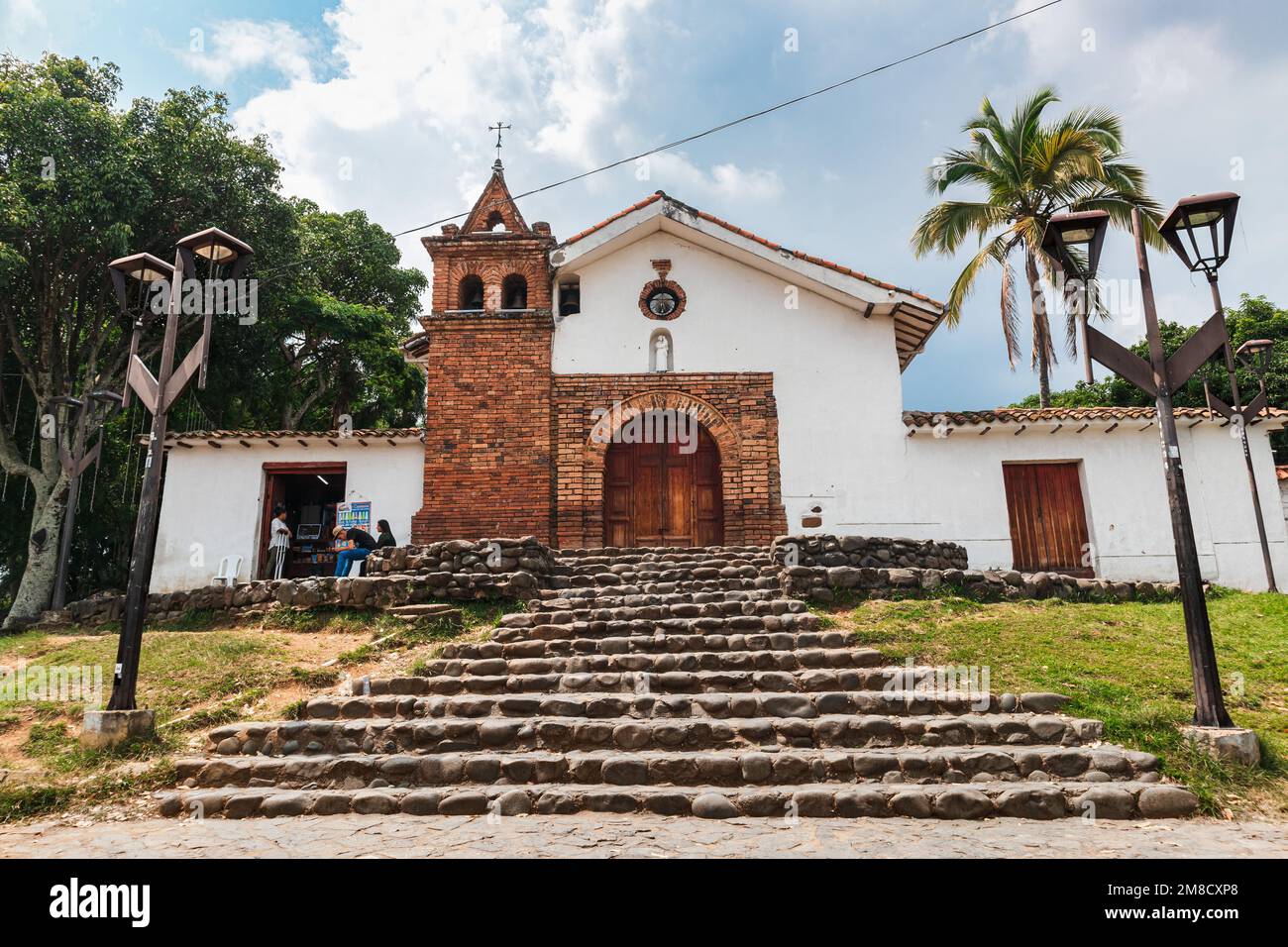 A low-angle view of a beautiful church in Colombia Stock Photo - Alamy