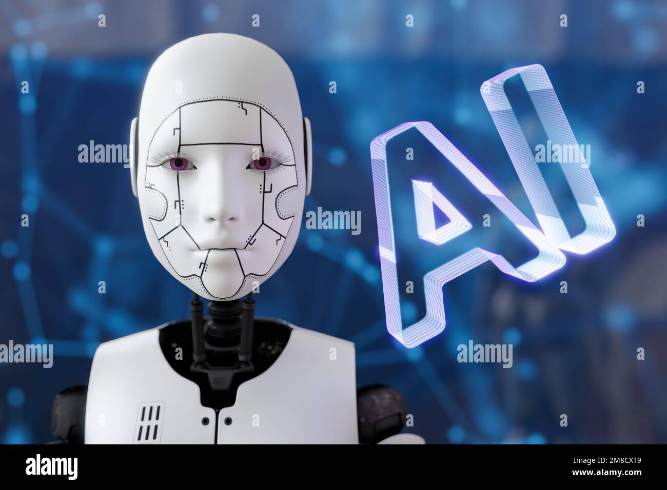 Concept of machine learning or artificial intelligence technology ...