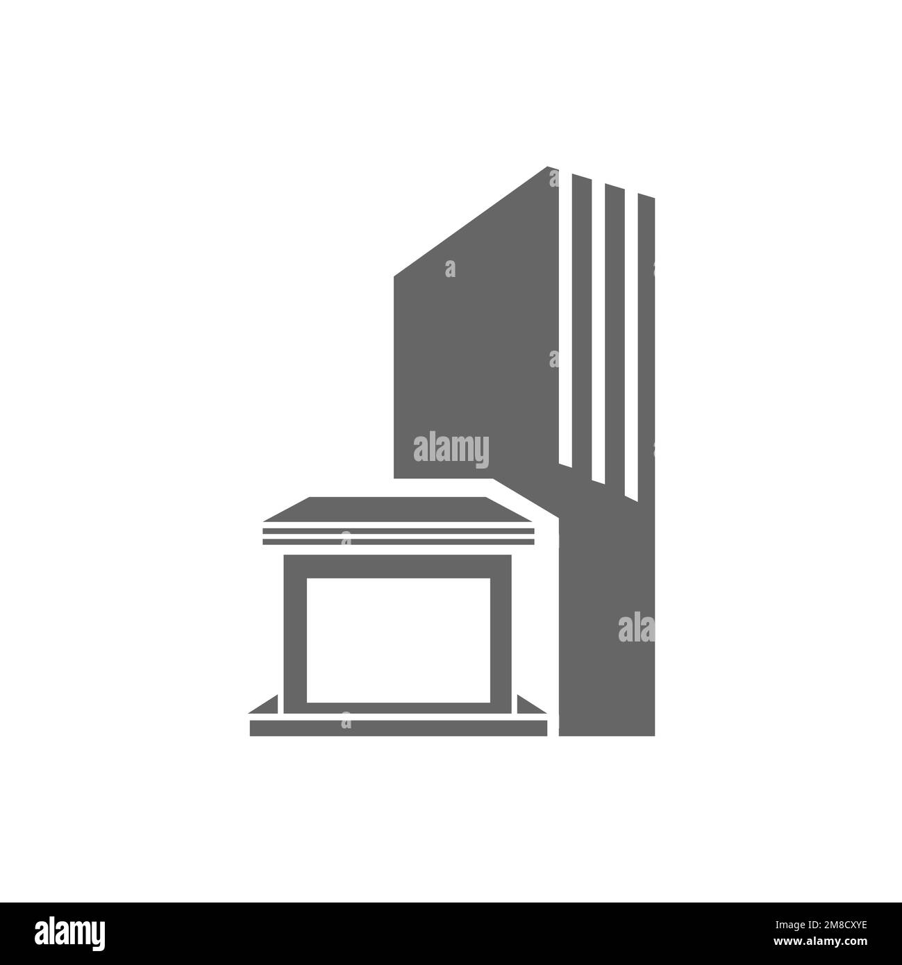 Business district icons, common graphic resources, vector illustrations ...