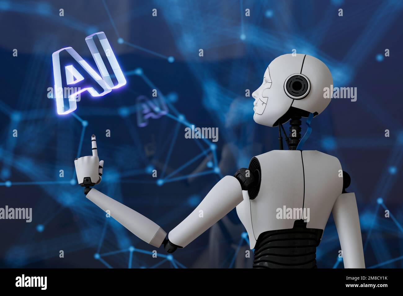 Concept of machine learning or artificial intelligence technology ...