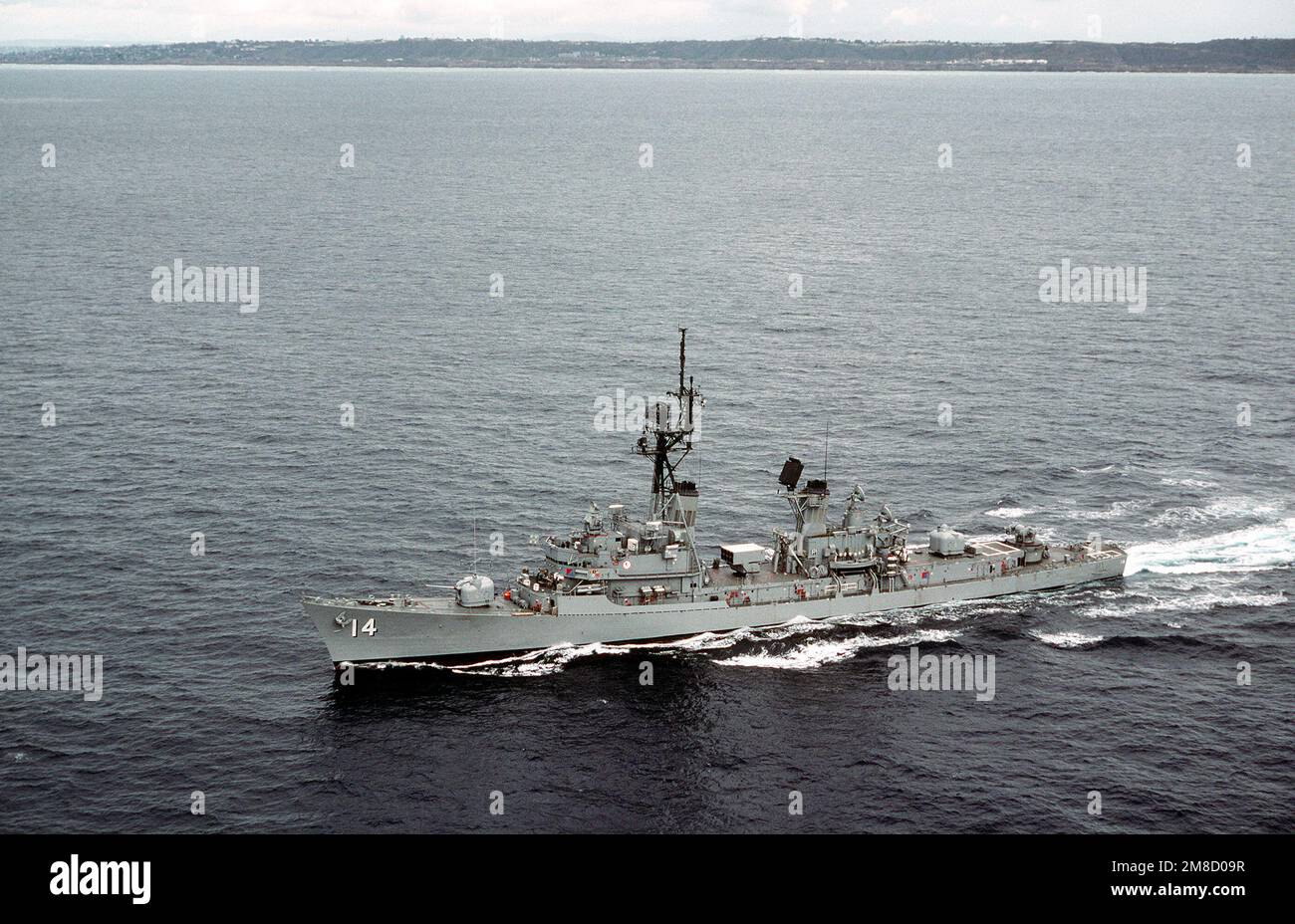 A port view of the guided missile destroyer USS BUCHANAN (DDG-14 ...