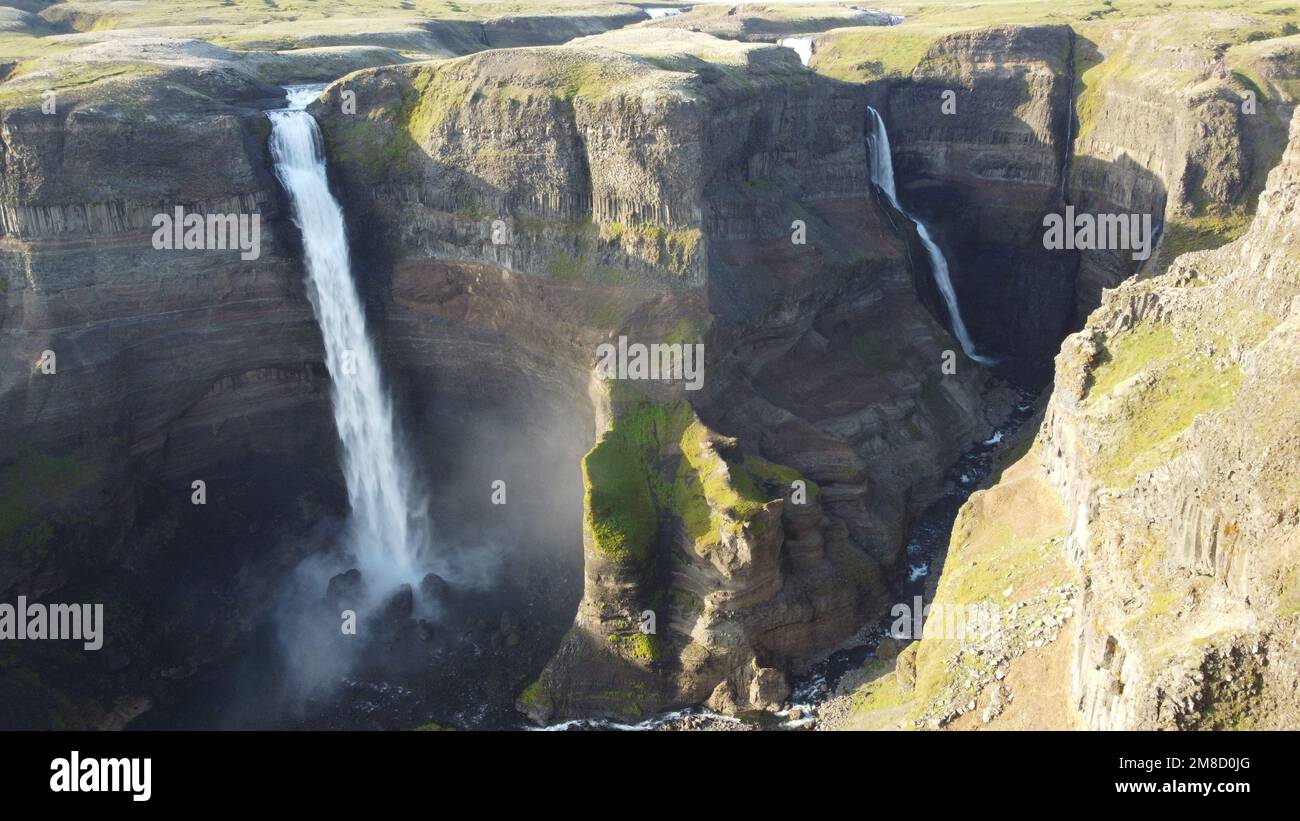 Drone over fossa waterfall cliff hi-res stock photography and images ...