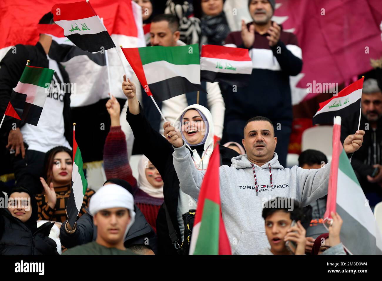 United Arab Emirate fans inside the stadium, during the Arabian Gulf ...