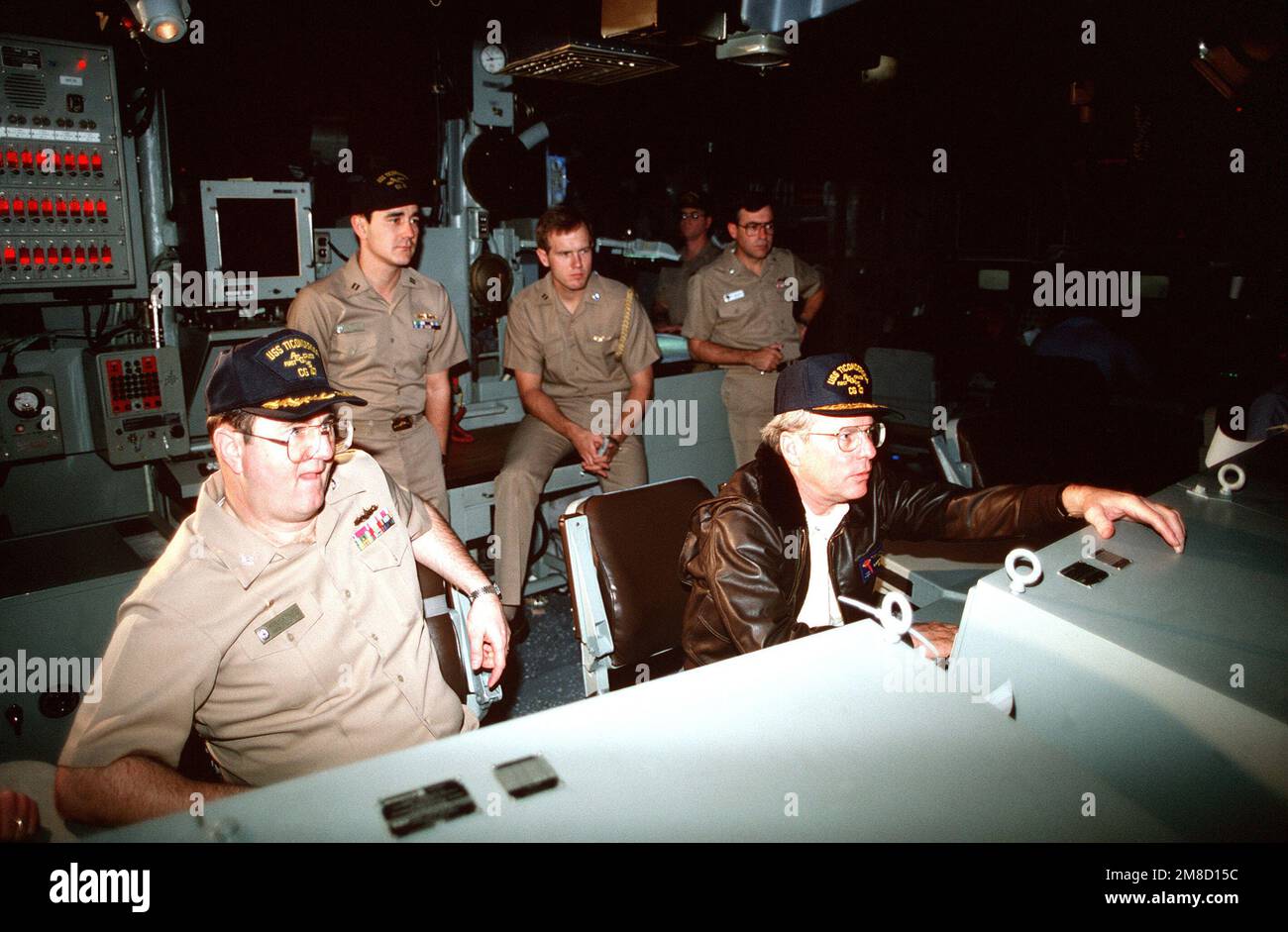 During his visit to the guided missile cruiser USS TICONDEROGA (CG-47 ...