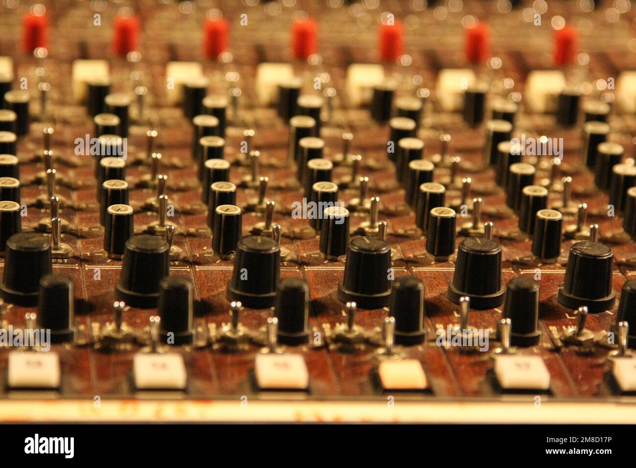 Audio recording mixing console with fader and knobs Stock Photo - Alamy