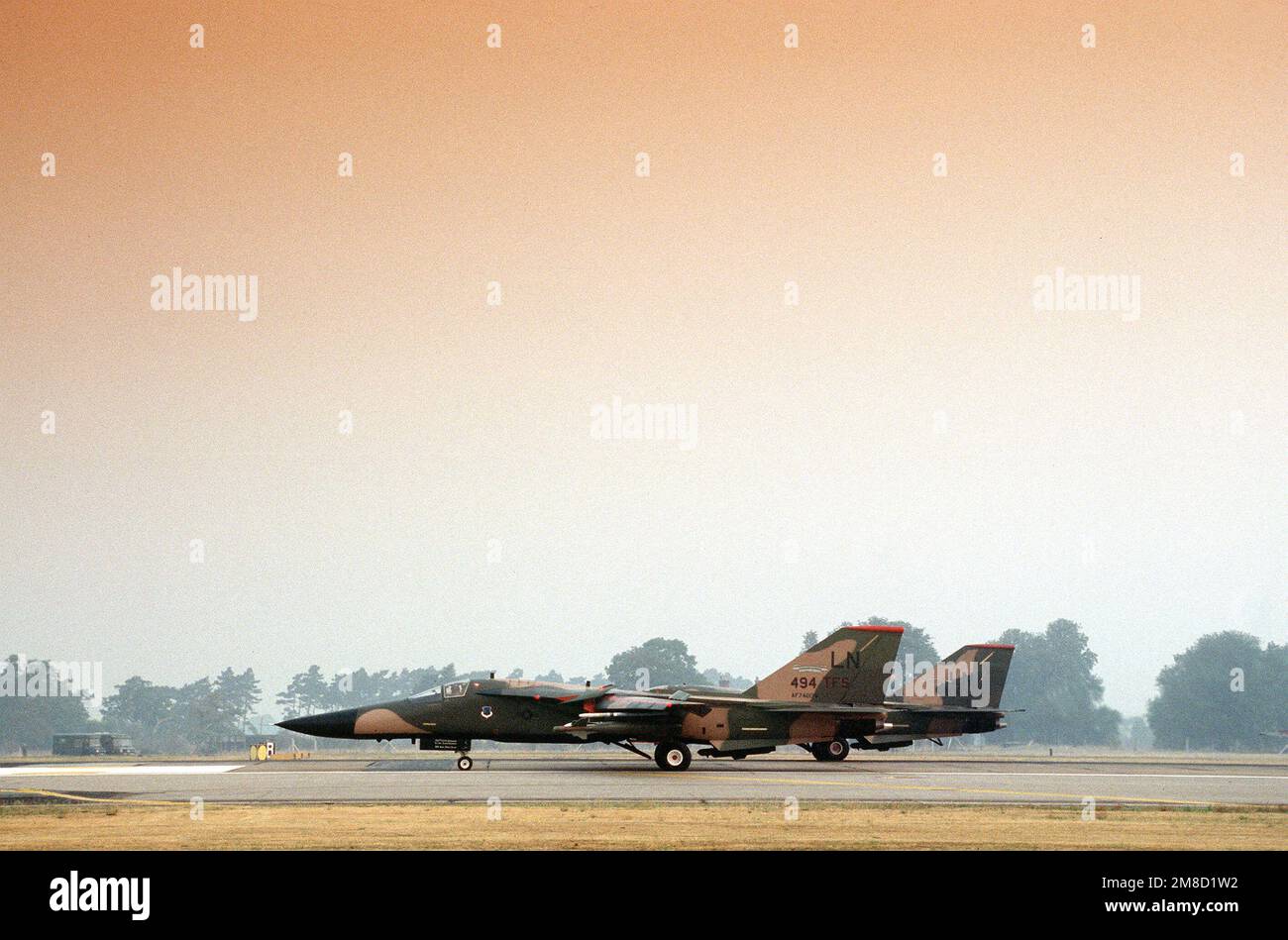 F-111F aircraft of the 48th T Tactical Fighter Wing prepare to depart ...