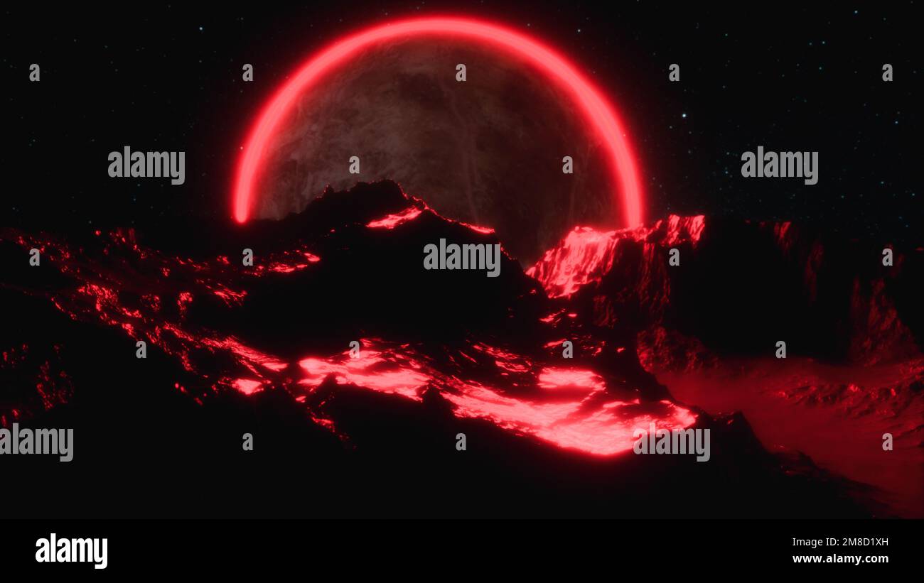 red light on an alien planet (3d rendering Stock Photo - Alamy