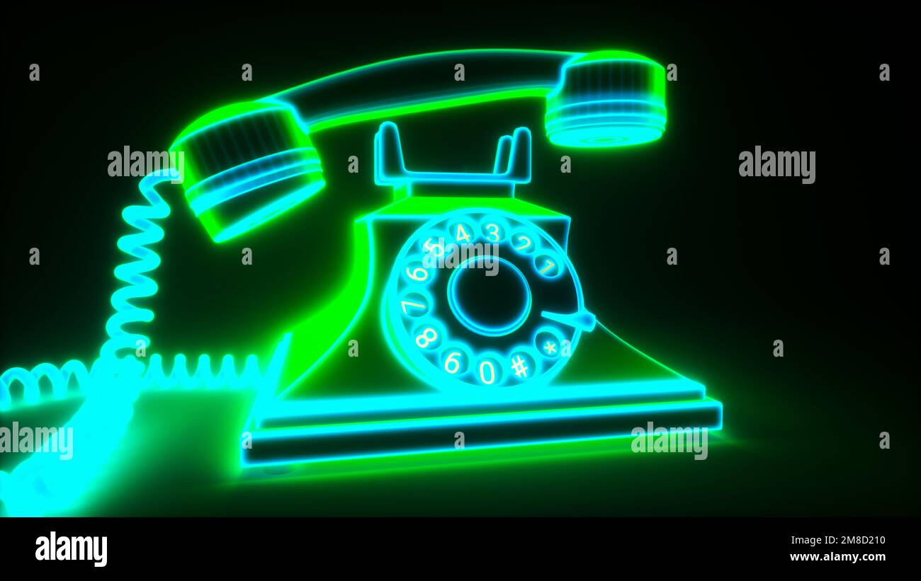 Green glowing phone icon neon hi-res stock photography and images - Alamy