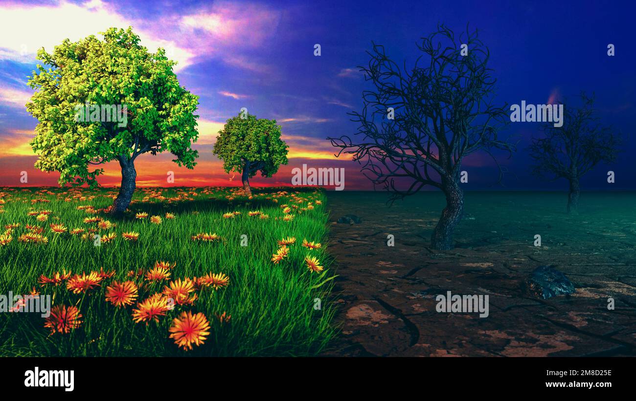 climate change, the world is changing (3d rendering Stock Photo - Alamy