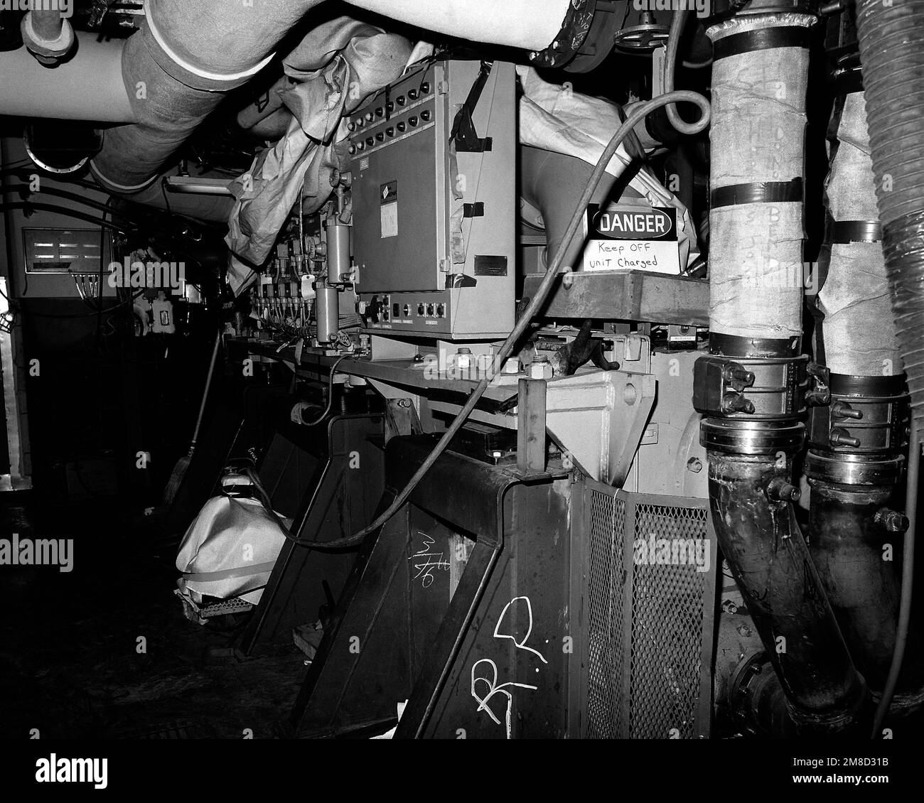 A view of auxiliary machinery room No. 1 of the guided missile cruiser ...