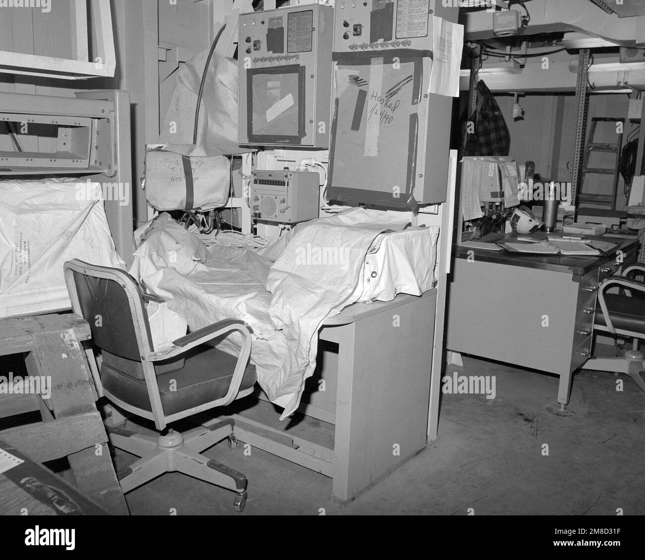 A view of the combat system maintenance room of the guided missile ...