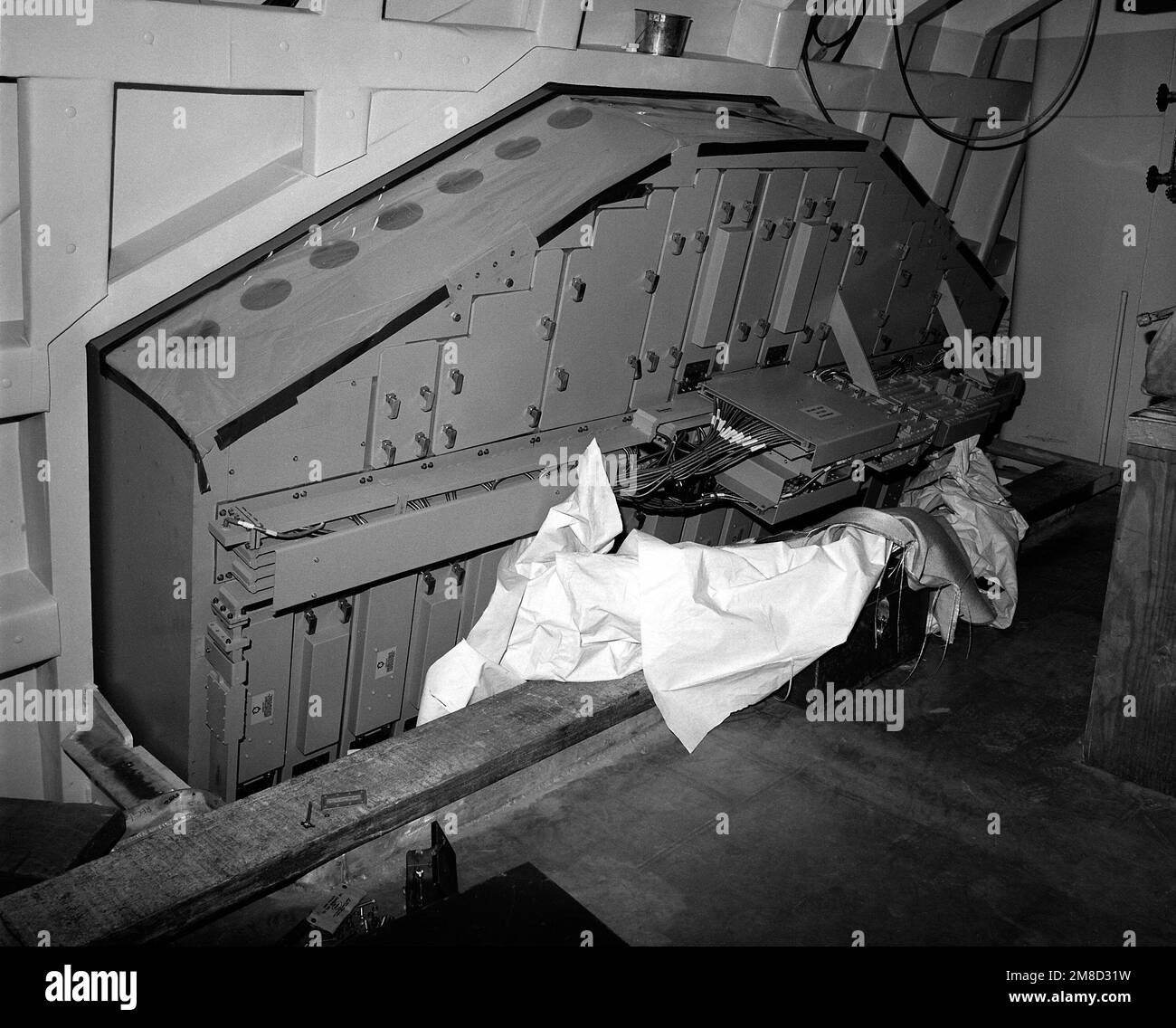 A view of Aegis radar room No. 1 of the guided missile cruiser ...