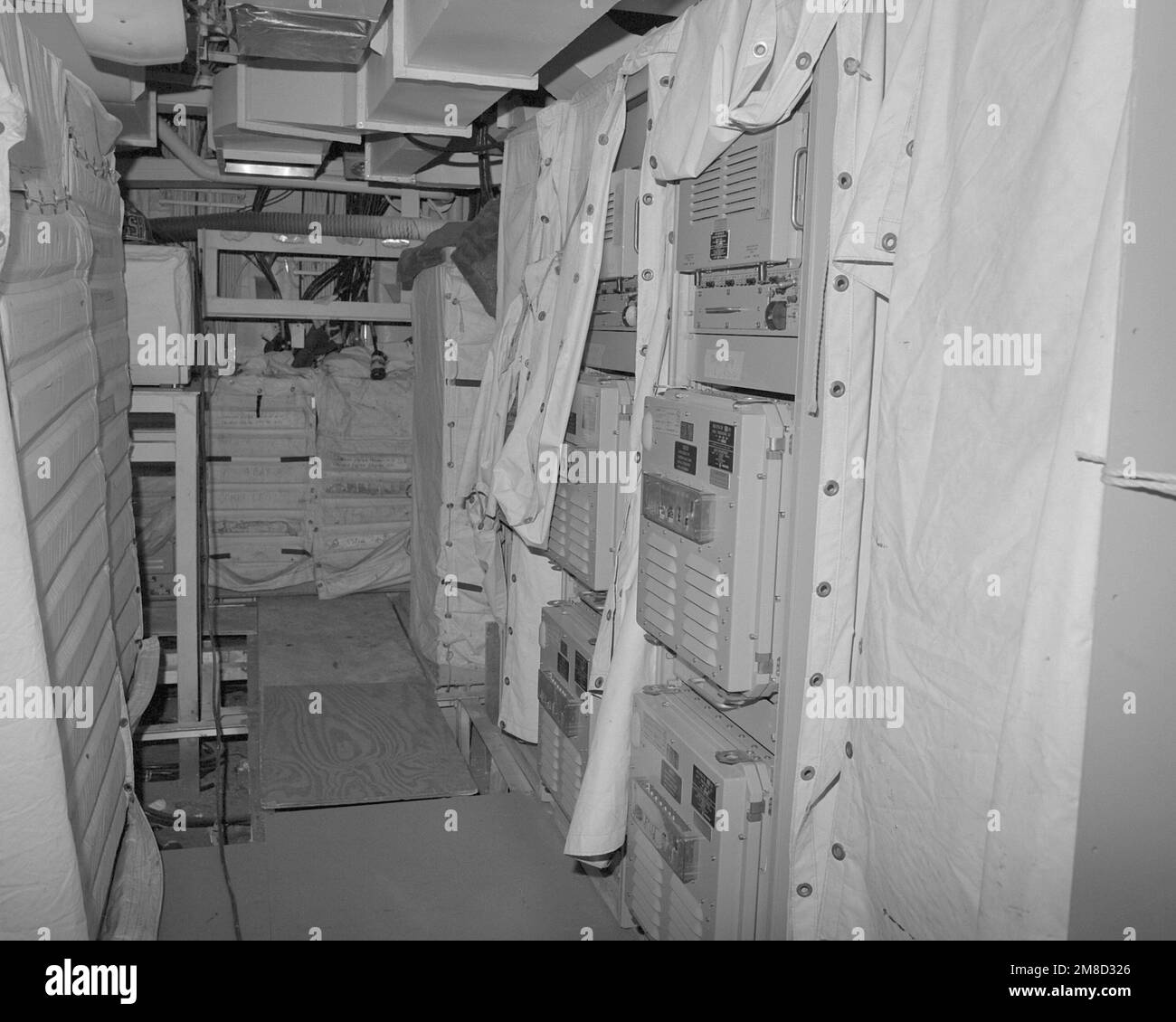 A view of the central computer room of the guided missile cruiser ...