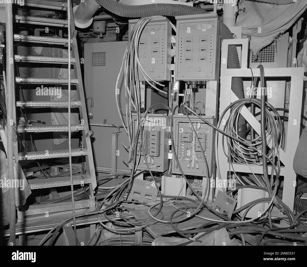 A view of Aegis radar room No. 2 of the guided missile cruiser ...