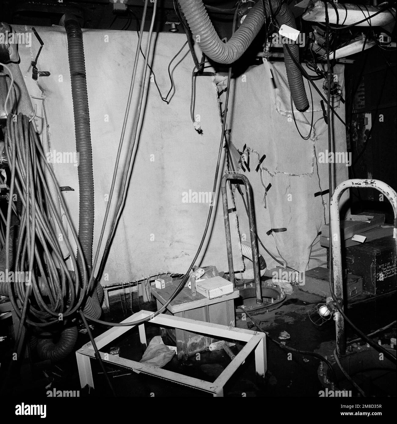 A view of IC and gyro room No. 2 aboard the guided missile cruiser ...