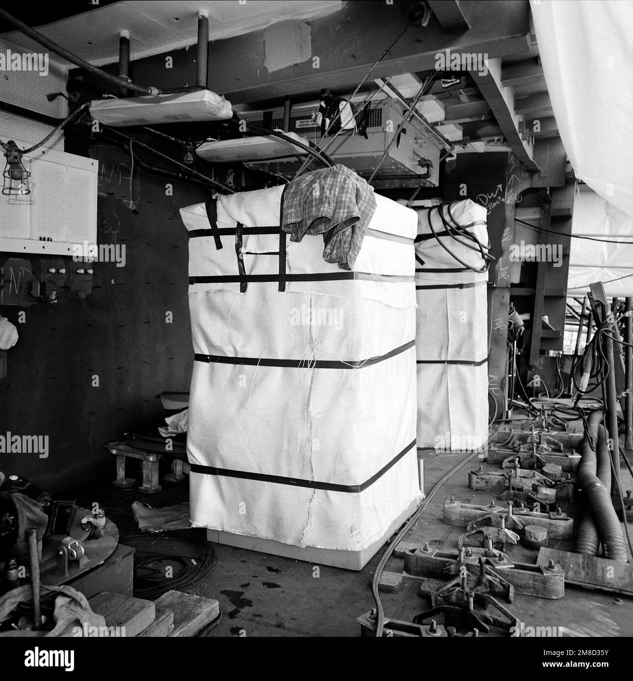 A view of IC and gyro room No. 1 aboard the guided missile cruiser ...