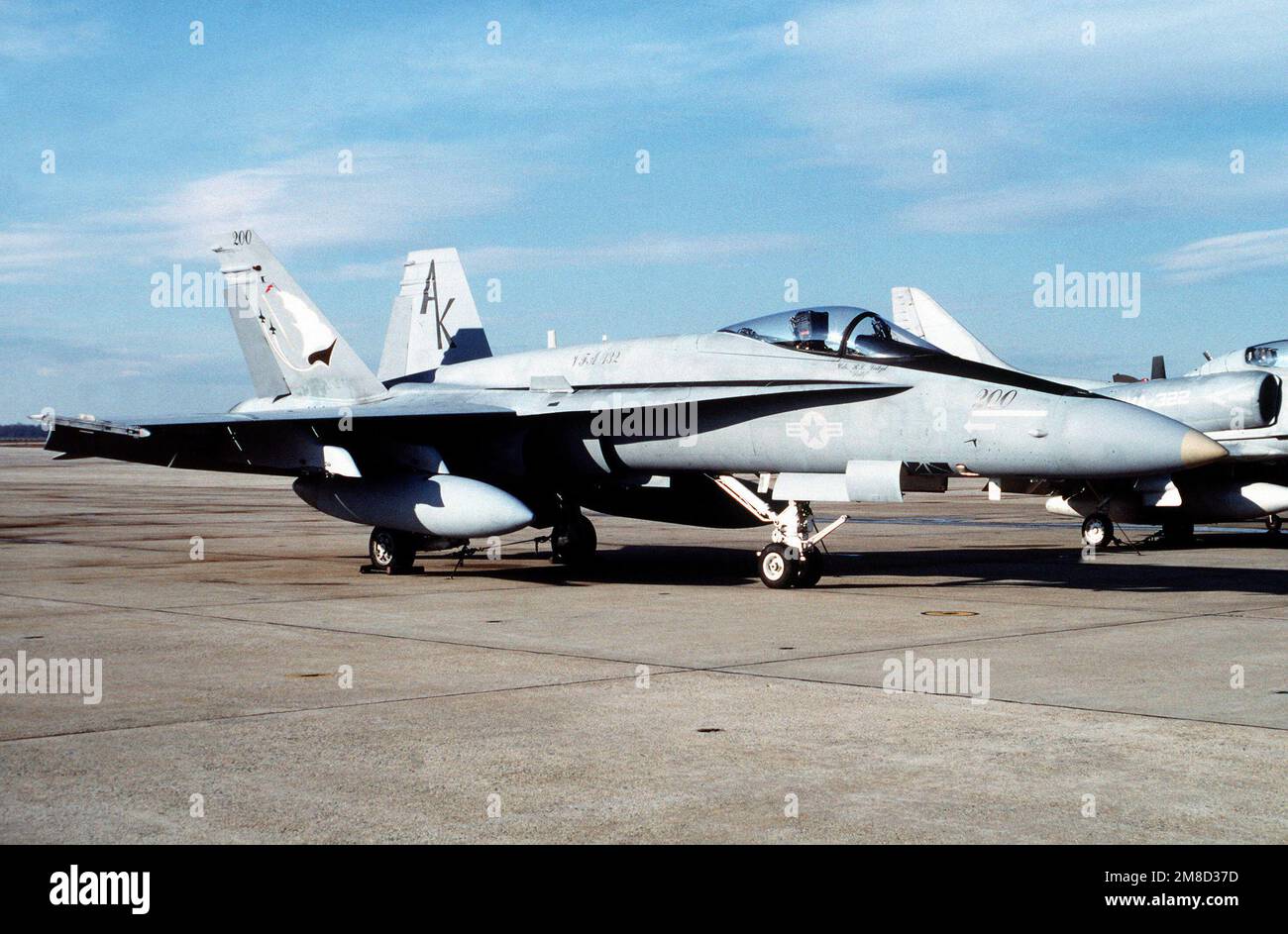 An F/A-18A Hornet aircraft of Strike Fighter Squadron 132 (VFA-132 ...