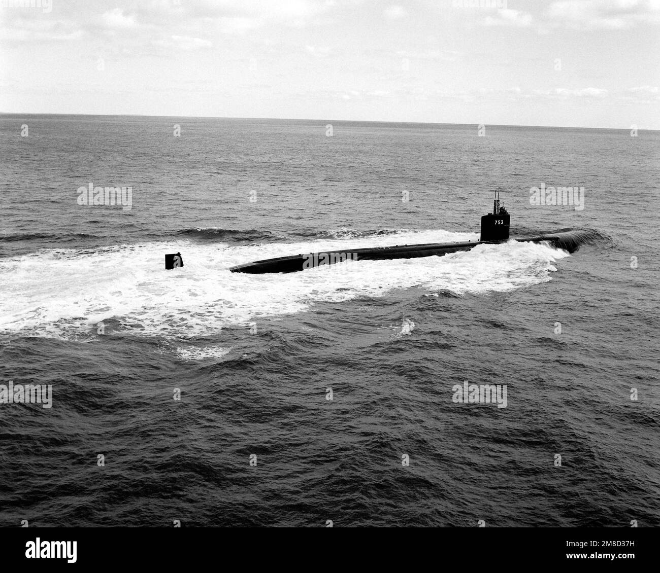 A starboard view of the nuclear-powered attack submarine ALBANY (SSN ...
