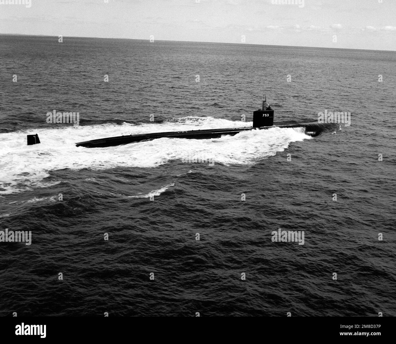 A starboard view of the nuclear-powered attack submarine ALBANY (SSN ...