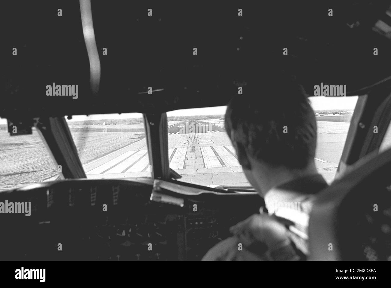A view inside the cockpit of a P-3 Orion aircraft during active duty ...