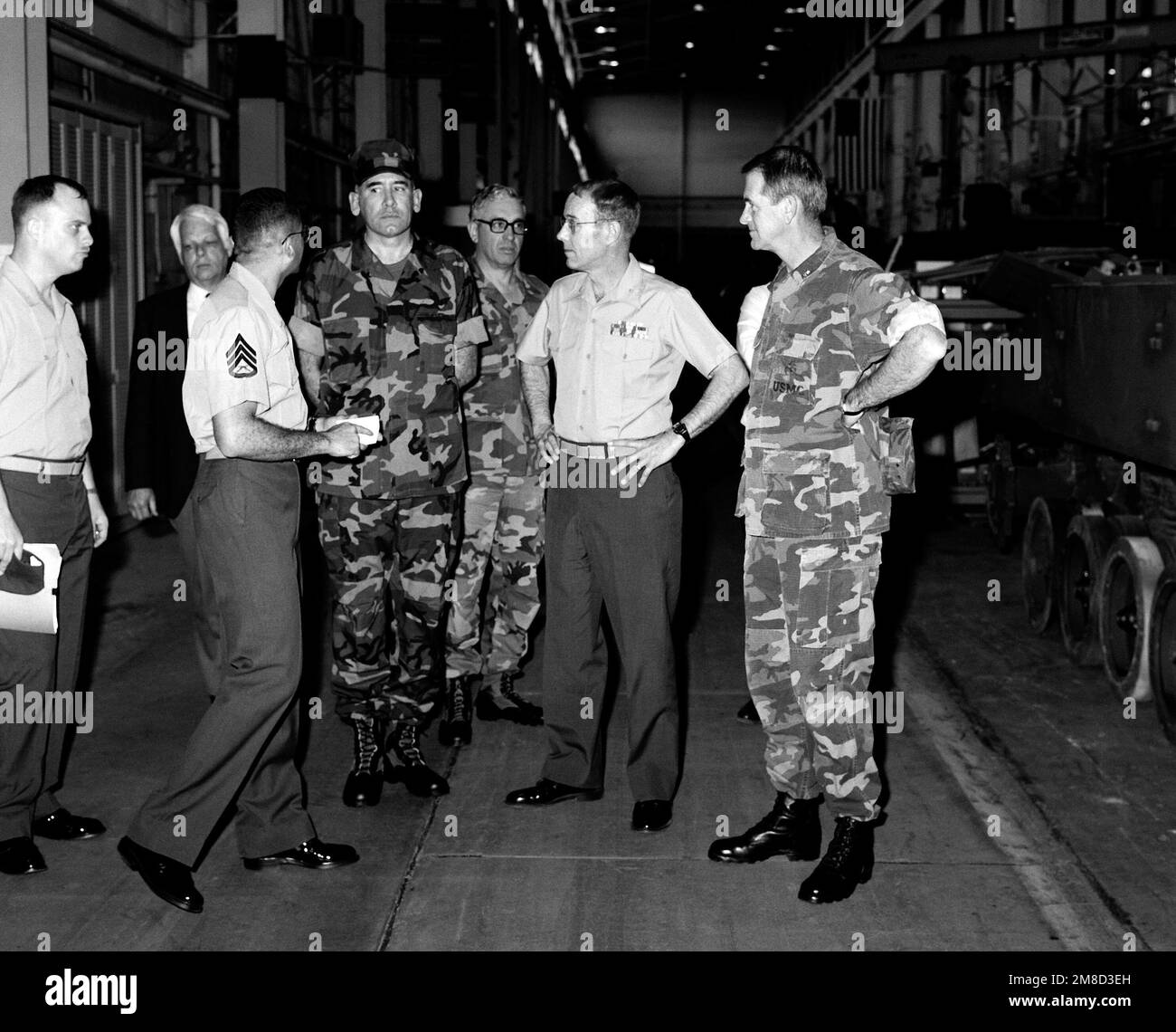 SSGT Harry Conde of Repair Division discusses combat vehicle ...