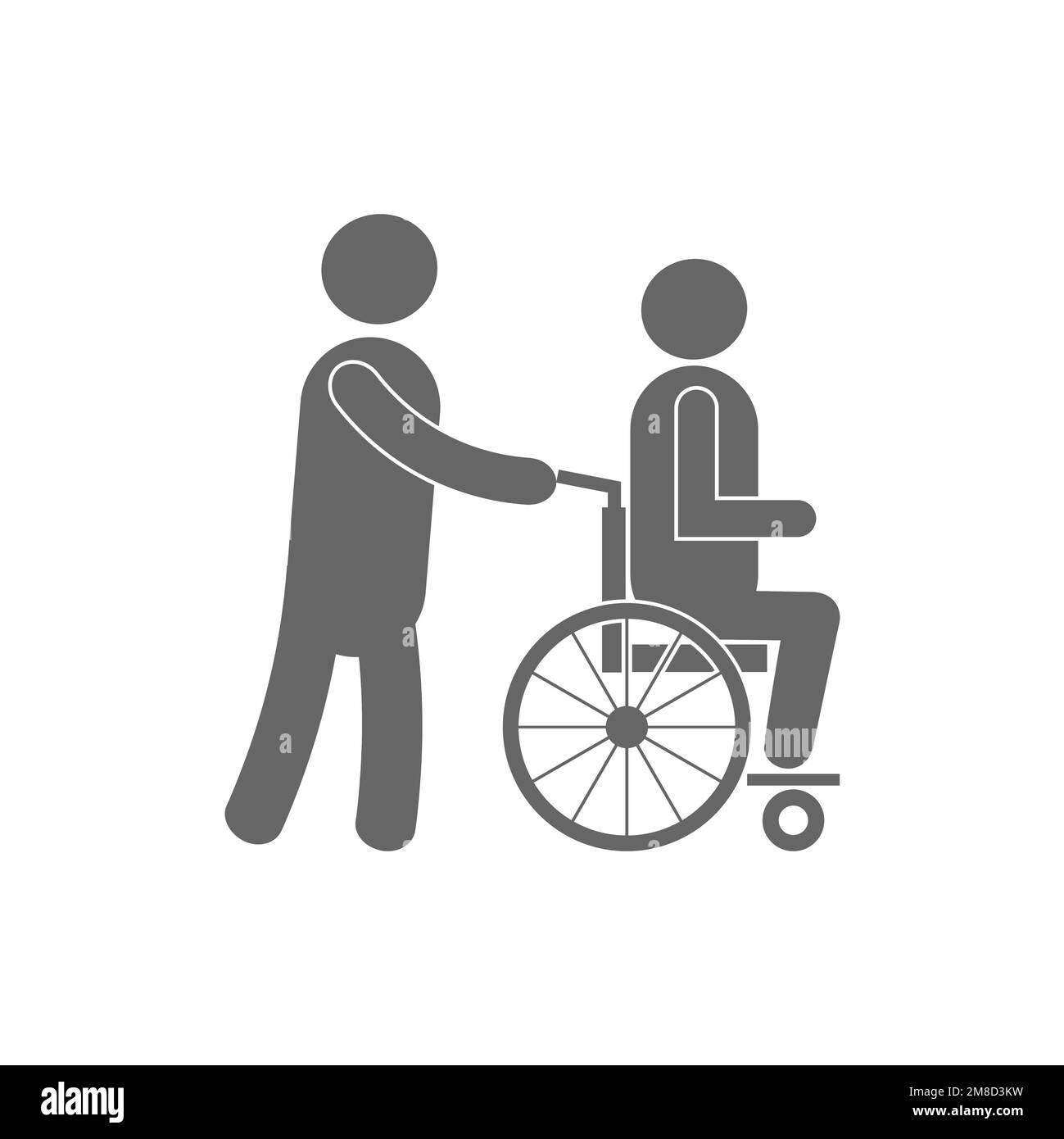 Escort disabled icon, common graphic resources, vector illustration ...