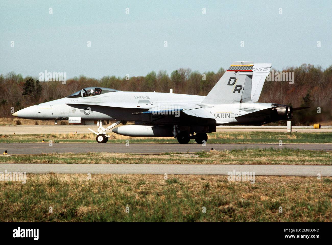 A Marine Fighter-Attack Squadron 312 (VMFA-312) F/A-18A Hornet aircraft ...