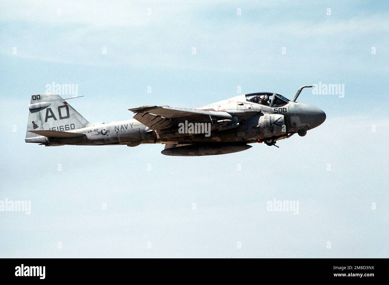 A right side view of an Attack Squadron 42 (VA-42) A-6E Intruder ...