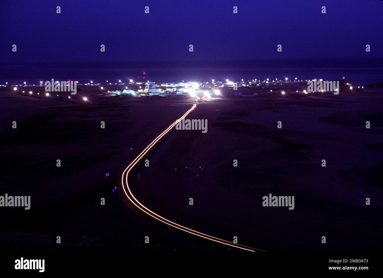 A nighttime view of the Multinational Force and Observers (MFO) South ...
