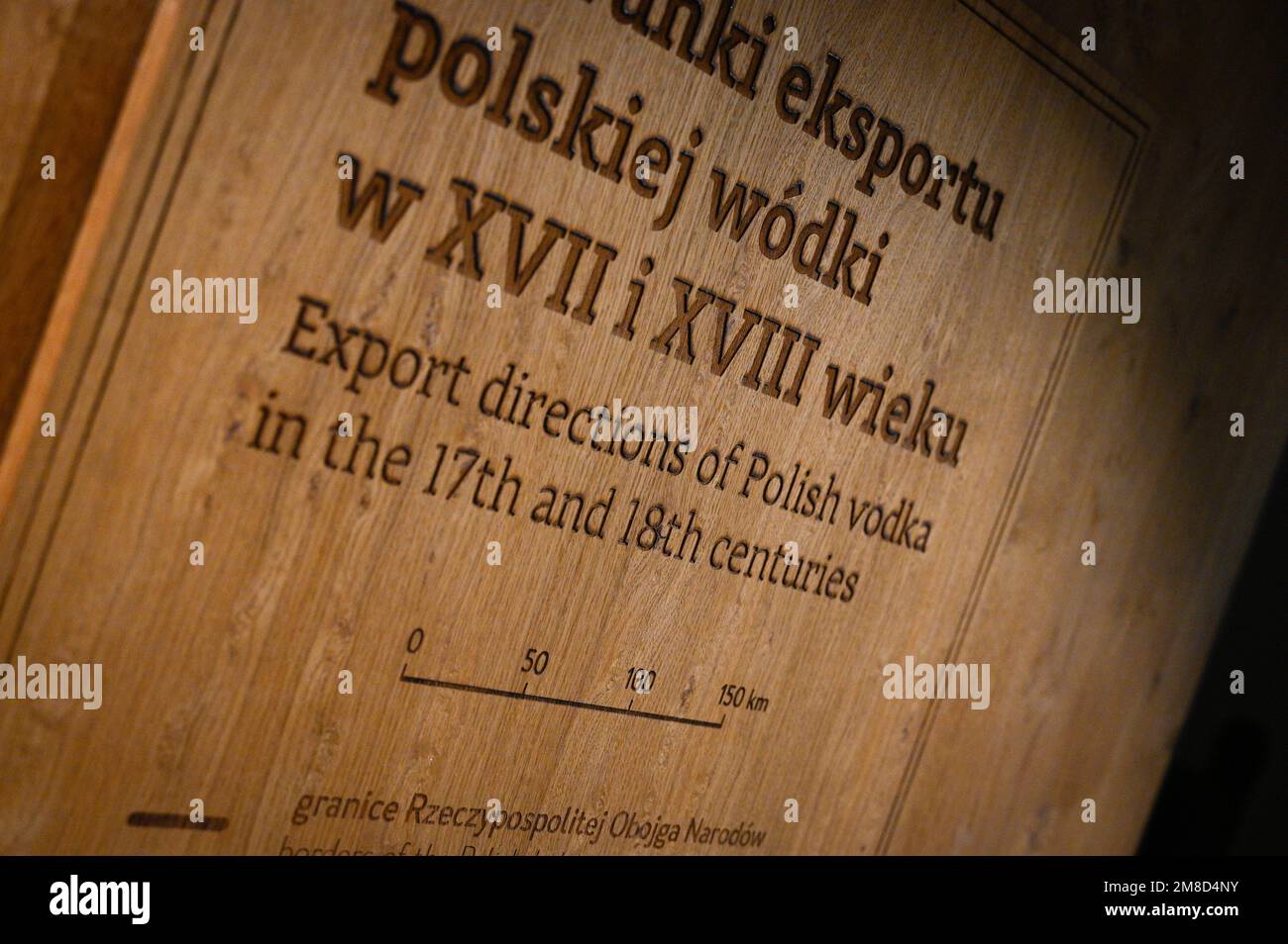 An exhibit on the traditional export routes of Polish vodkas is seen at ...