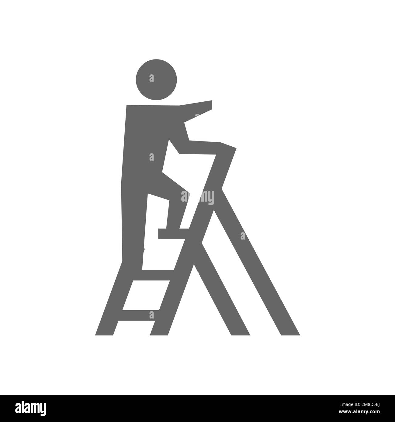 Worker climbing ladder icon, common graphic resource, vector ...