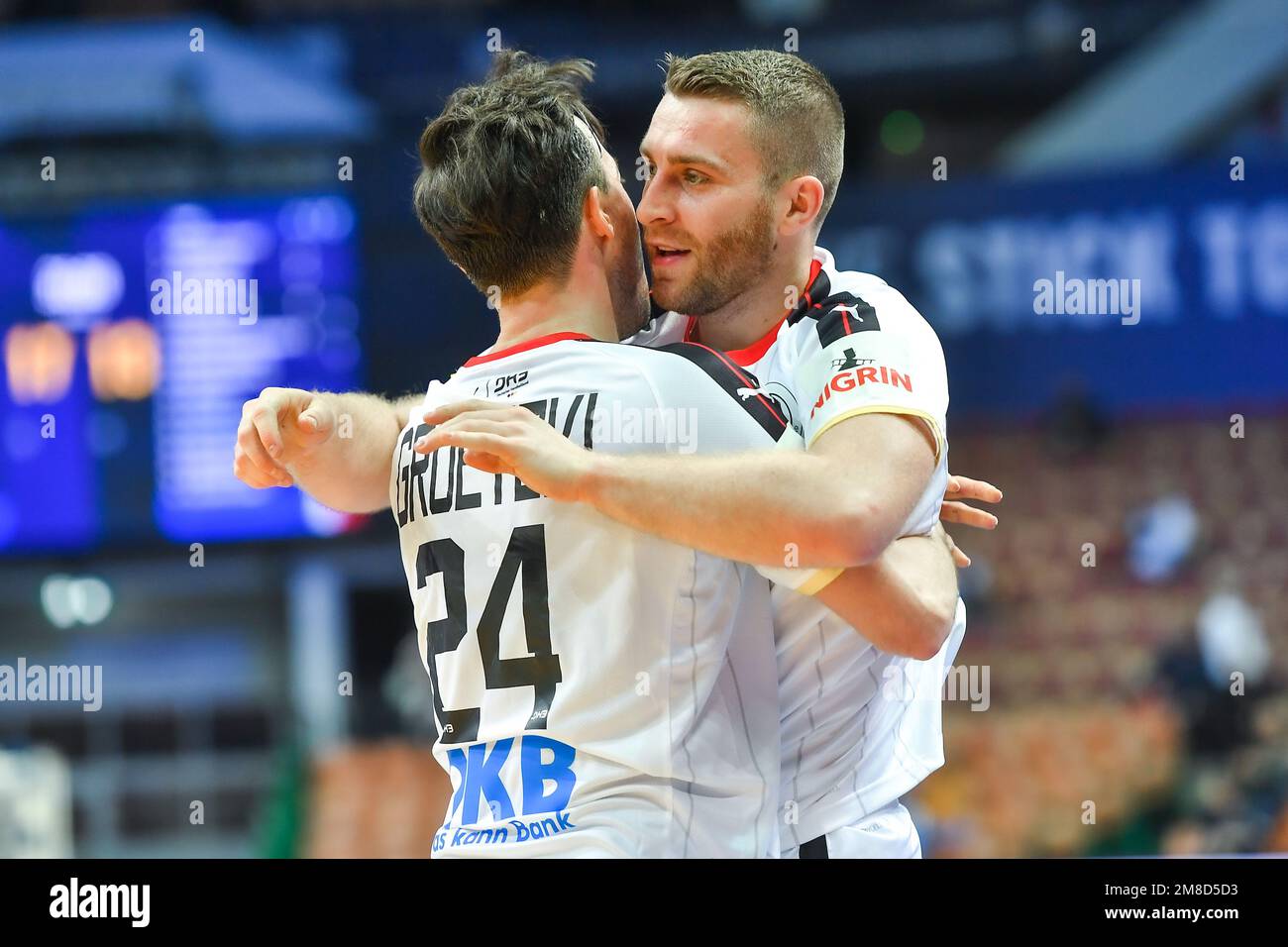 Patrick Groetzki, Lukas Mertens during IHF MenÕs World Championship match between Germany and ...
