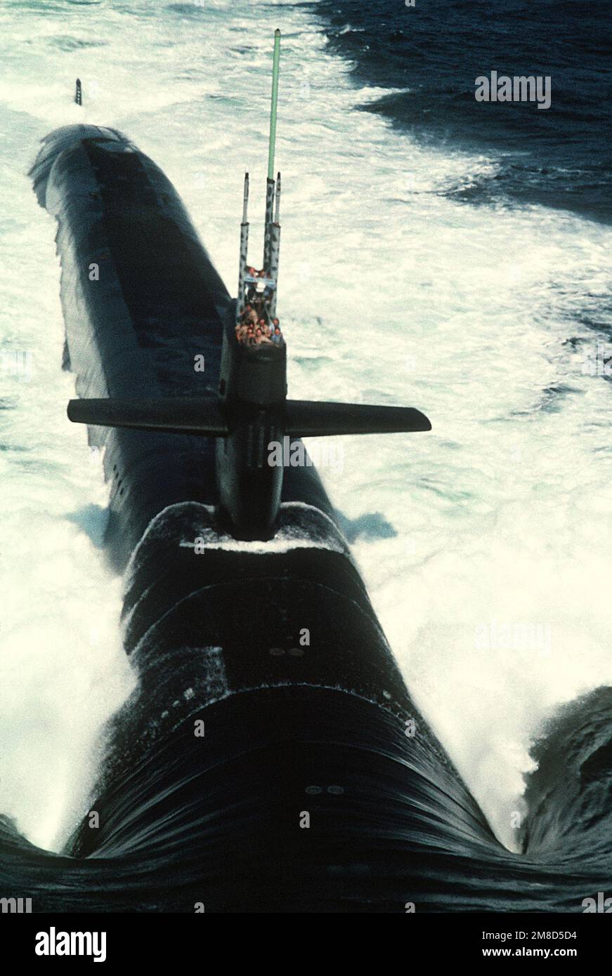 A bow view of the nuclear-powered strategic missile submarine USS ...