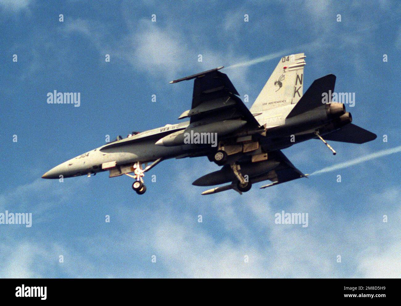 A Strike Fighter Squadron 113 (VFA-113) F/A-18C Hornet aircraft comes ...