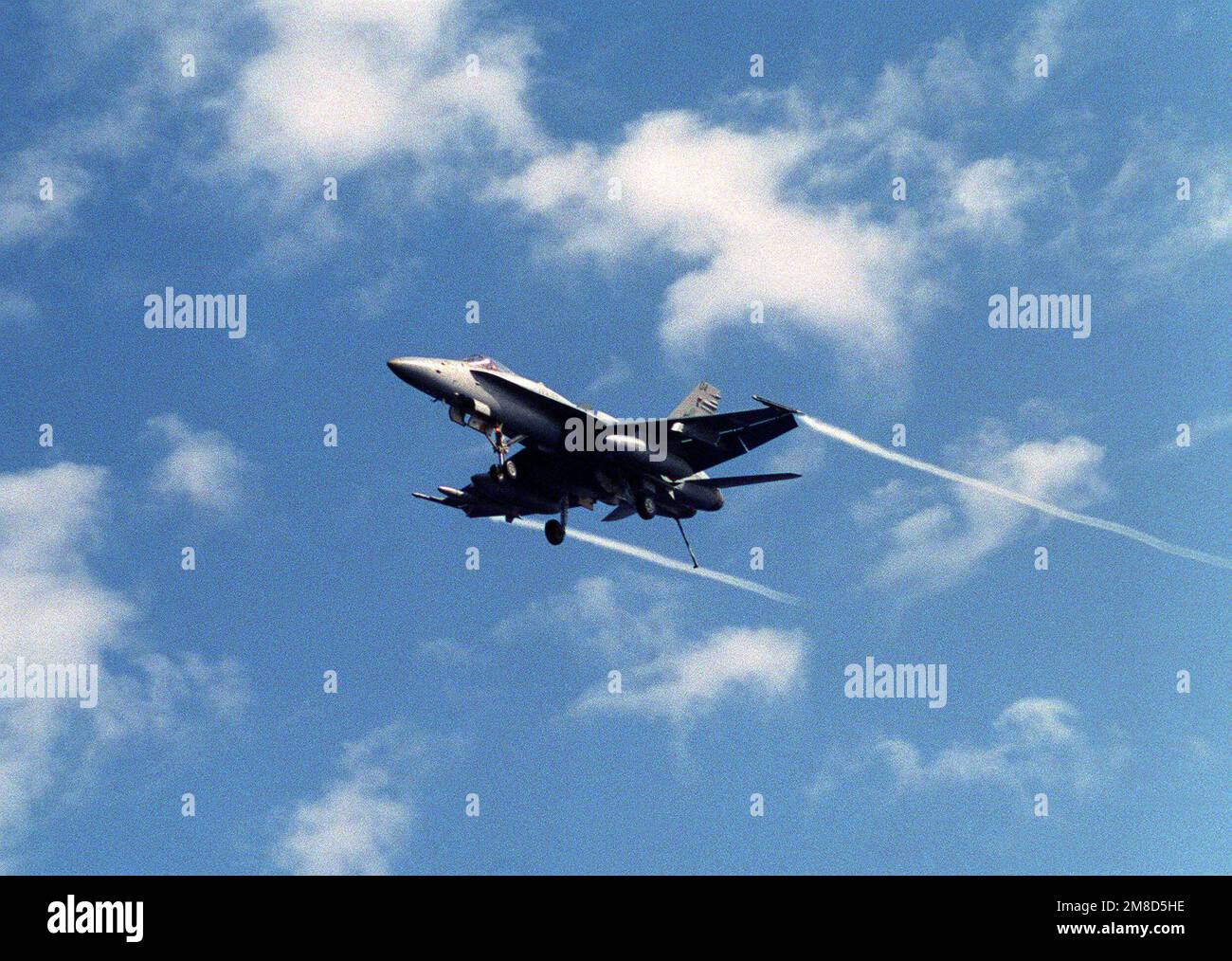 A Strike Fighter Squadron 113 (VFA-113) F/A-18C Hornet aircraft comes ...