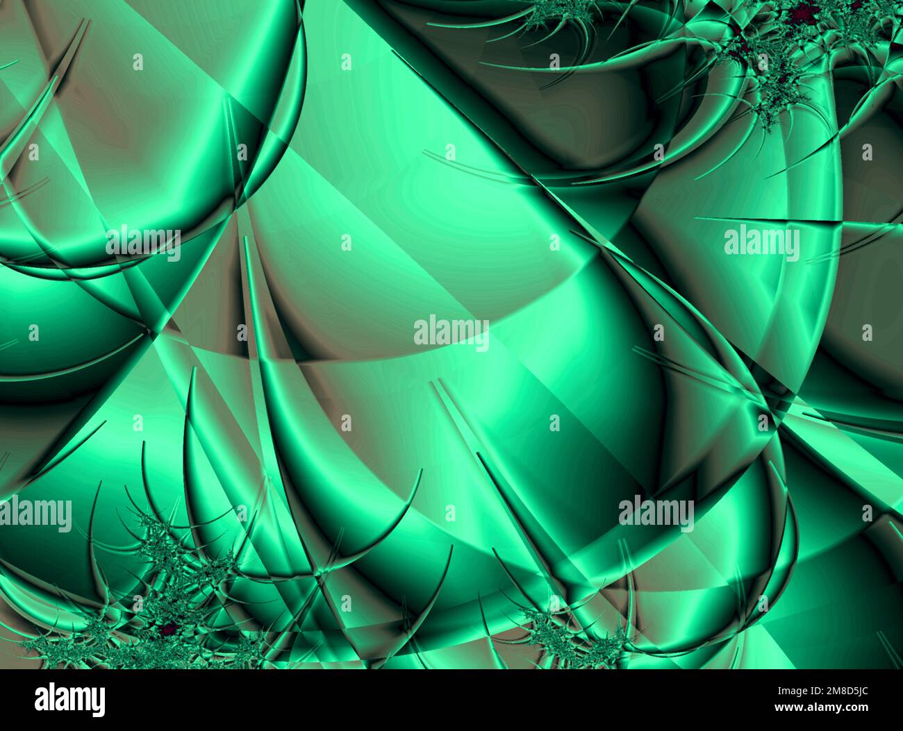 green abstract line drawing, floral decorative illustration, graphic ...