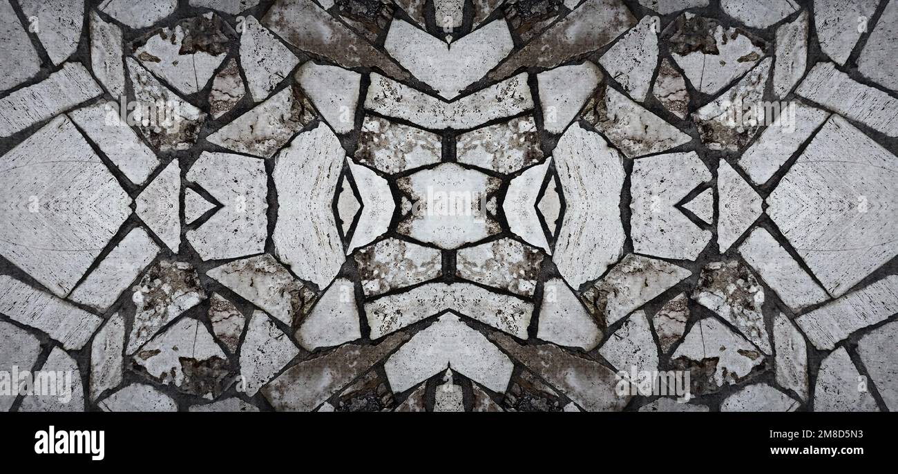 Broken Tiles Mosaic Pattern. Interior background. Tiled Wall ...
