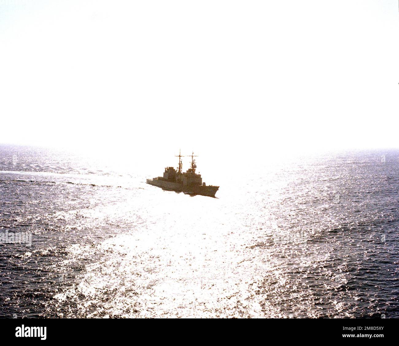 A port bow view of the destroyer USS CUSHING (DD 985) underway. Country ...