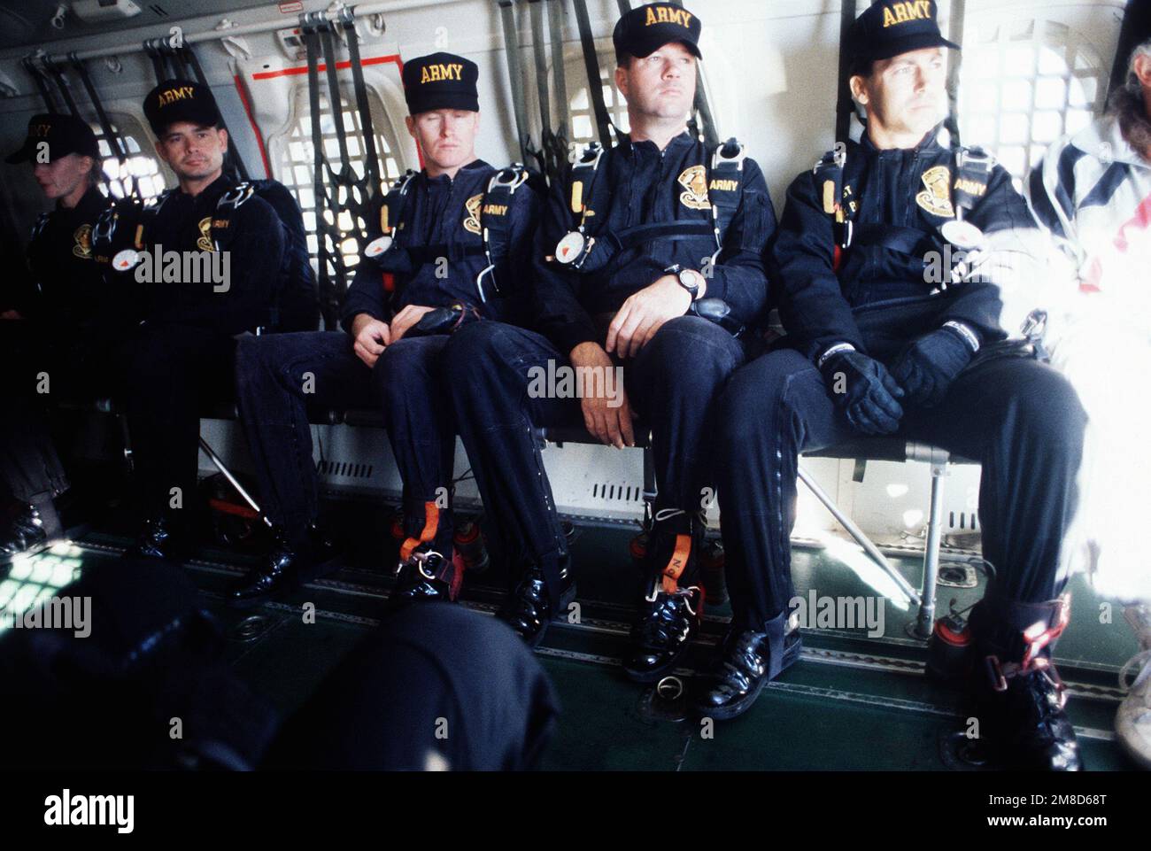 Members of the U.S. Army's Golden Knights parachute demonstration team ...